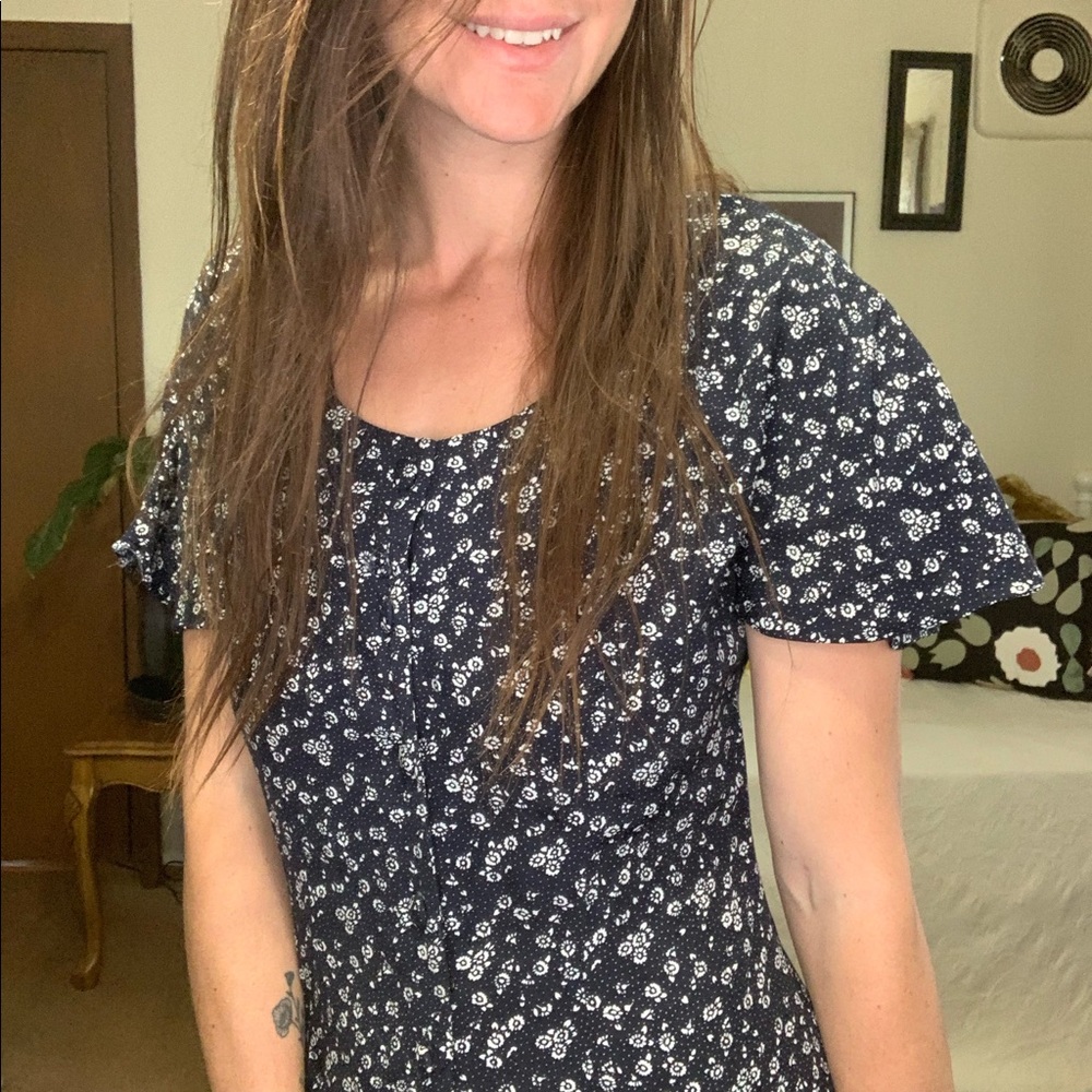 Karin Stevens Vintage Blue / White Floral Dress - Gem